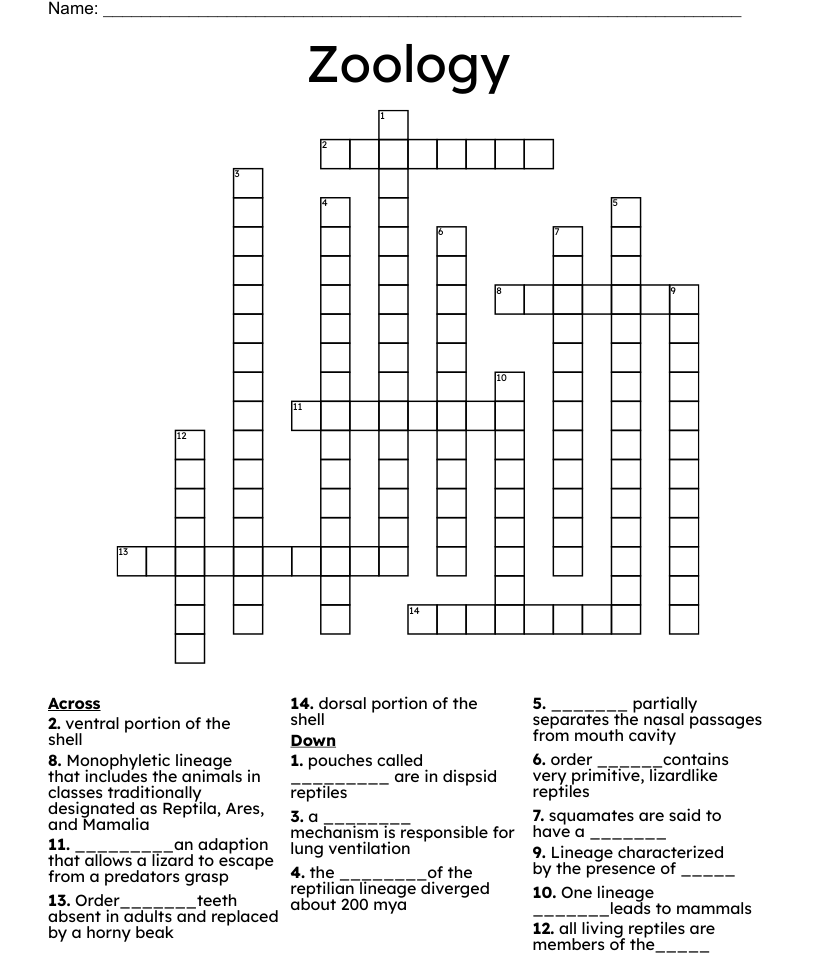 Zoology Puzzles - WordMint