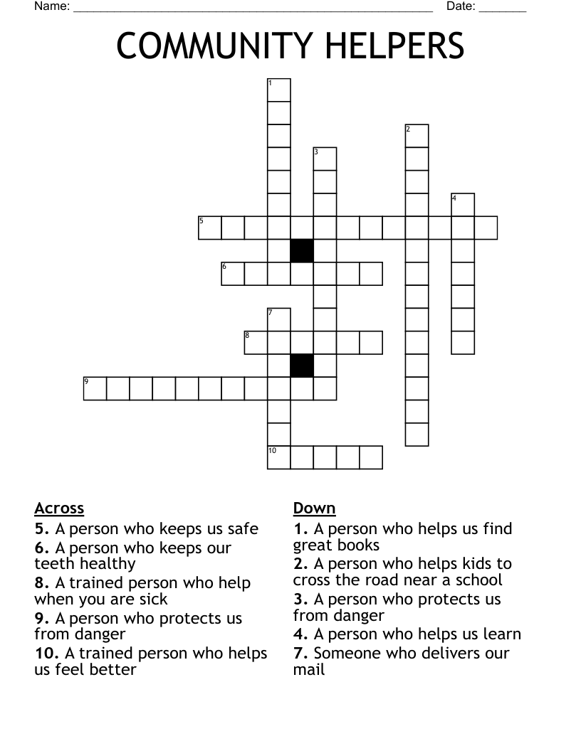 COMMUNITY HELPERS Crossword WordMint
