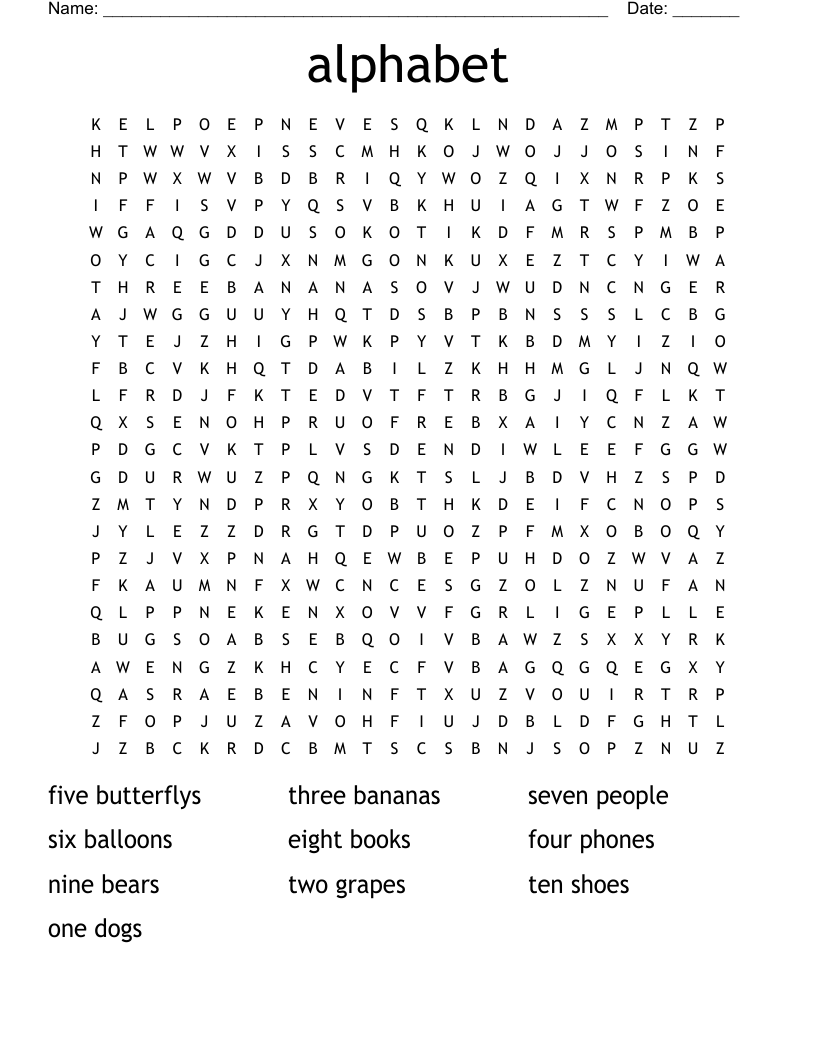 alphabet Word Search - WordMint