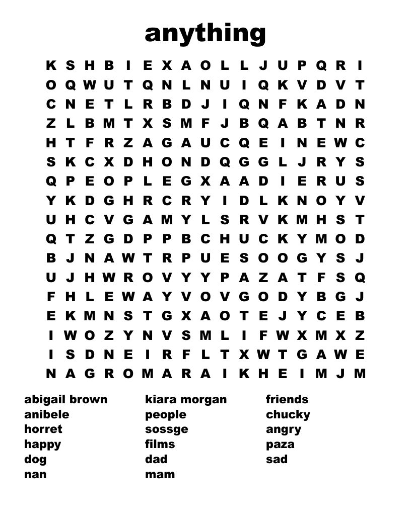 anything Word Search - WordMint