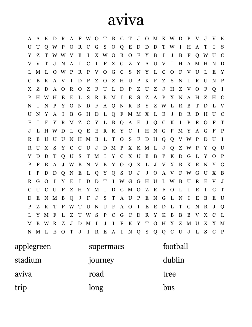 aviva Word Search - WordMint