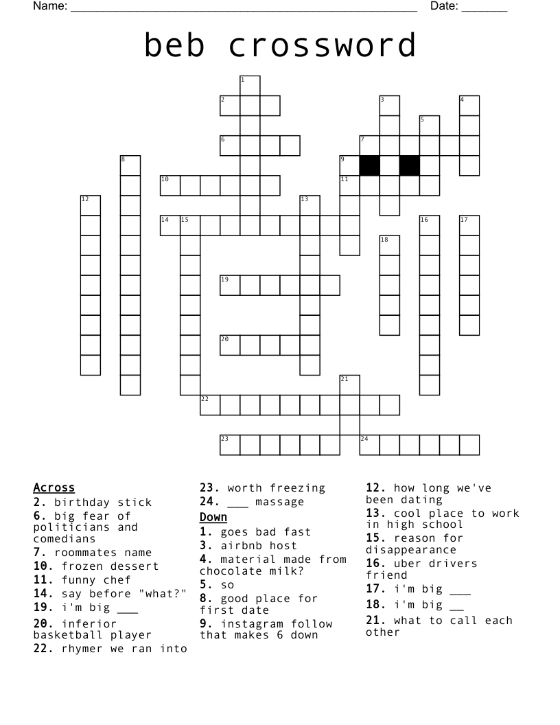 beb crossword - WordMint