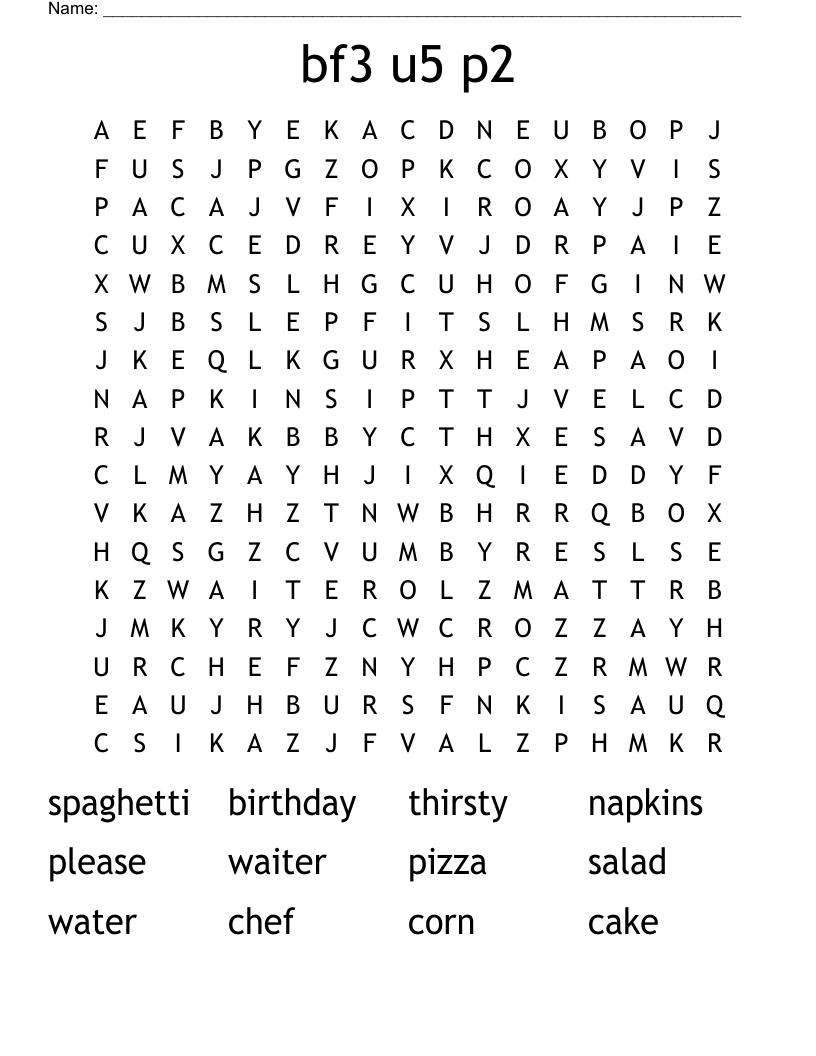 bf3 u5 p2 Word Search - WordMint