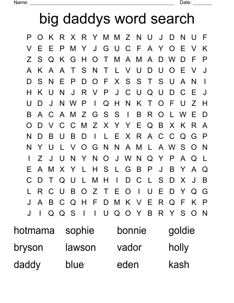 big daddys word search - WordMint