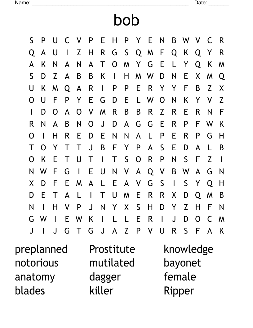 bob Word Search - WordMint