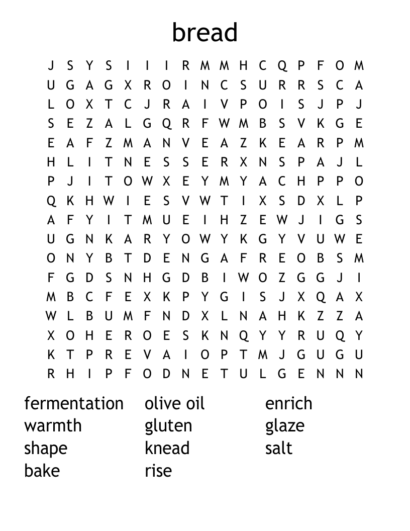 Bread Word Search WordMint bread-word-search-wordmint