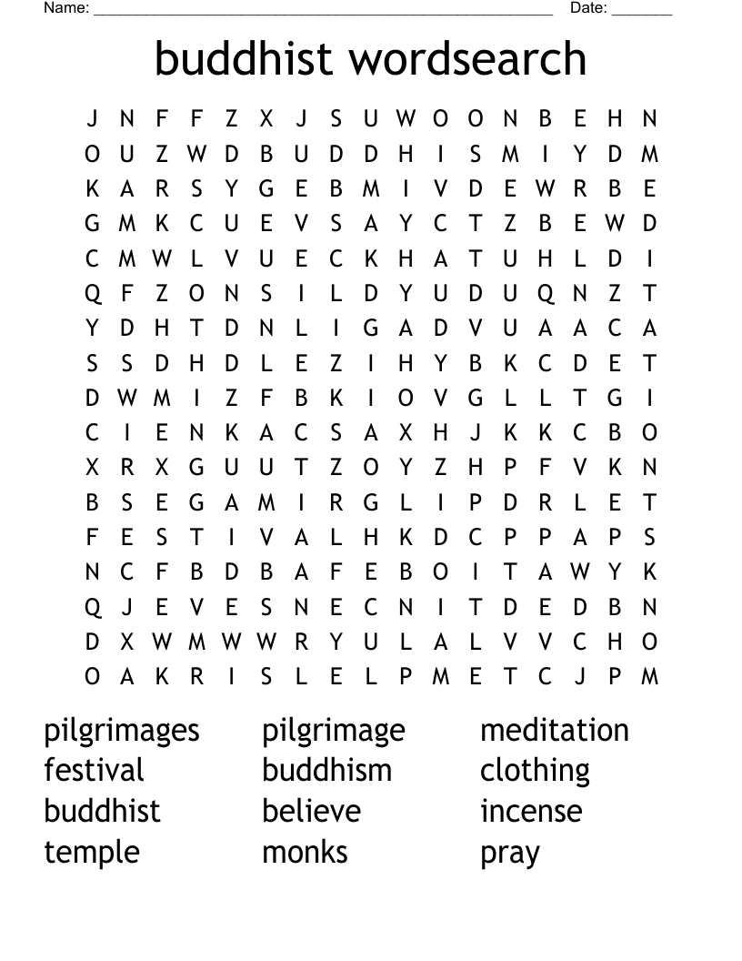 buddhist wordsearch - WordMint