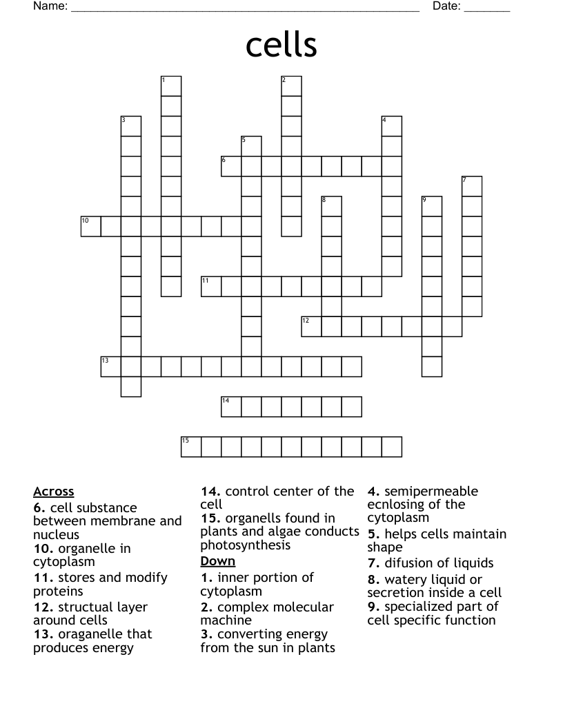 Cells Crossword WordMint
