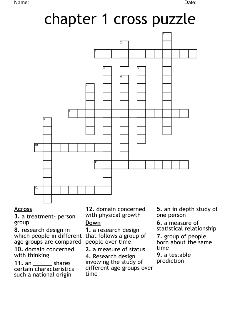 chapter 1 cross puzzle Crossword - WordMint