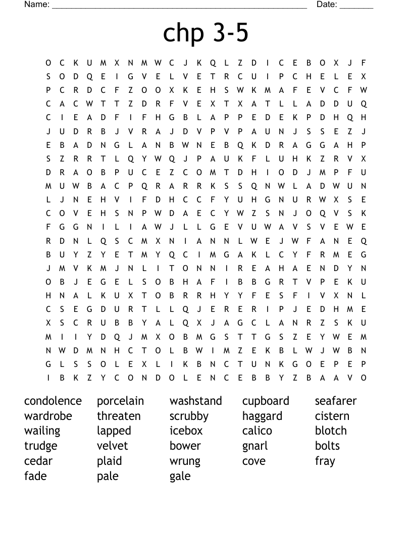 chp 3-5 Word Search - WordMint