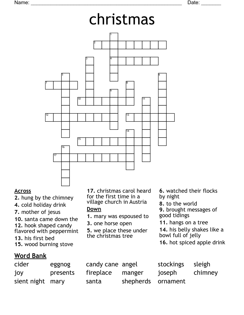 christmas Crossword - WordMint