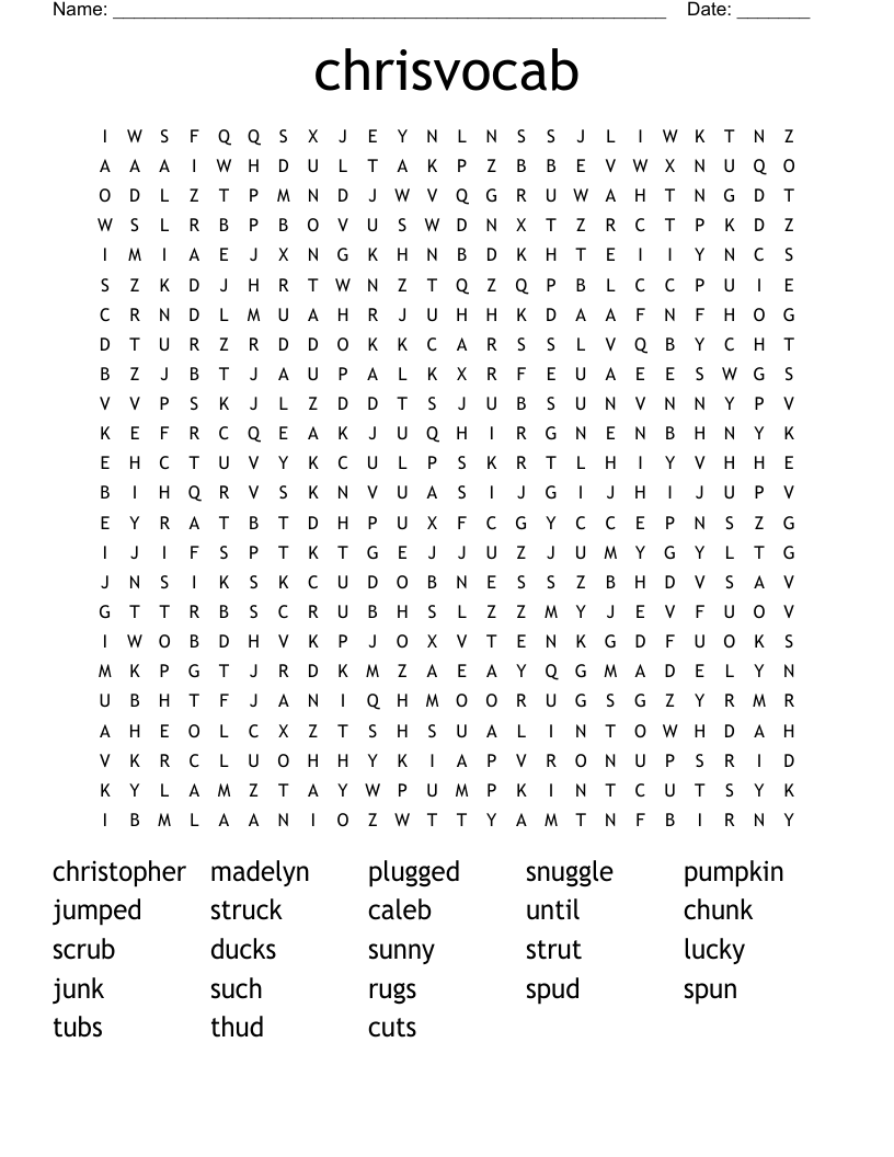 chrisvocab Word Search - WordMint