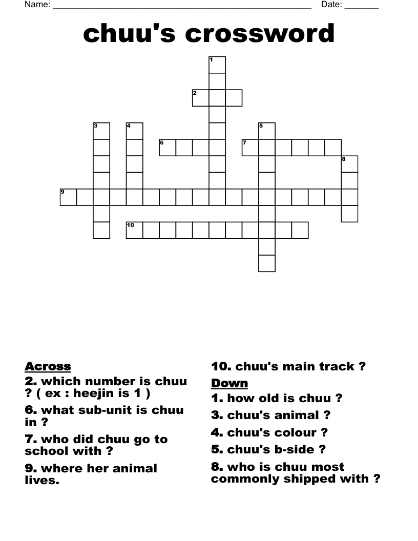 chuu's crossword - WordMint