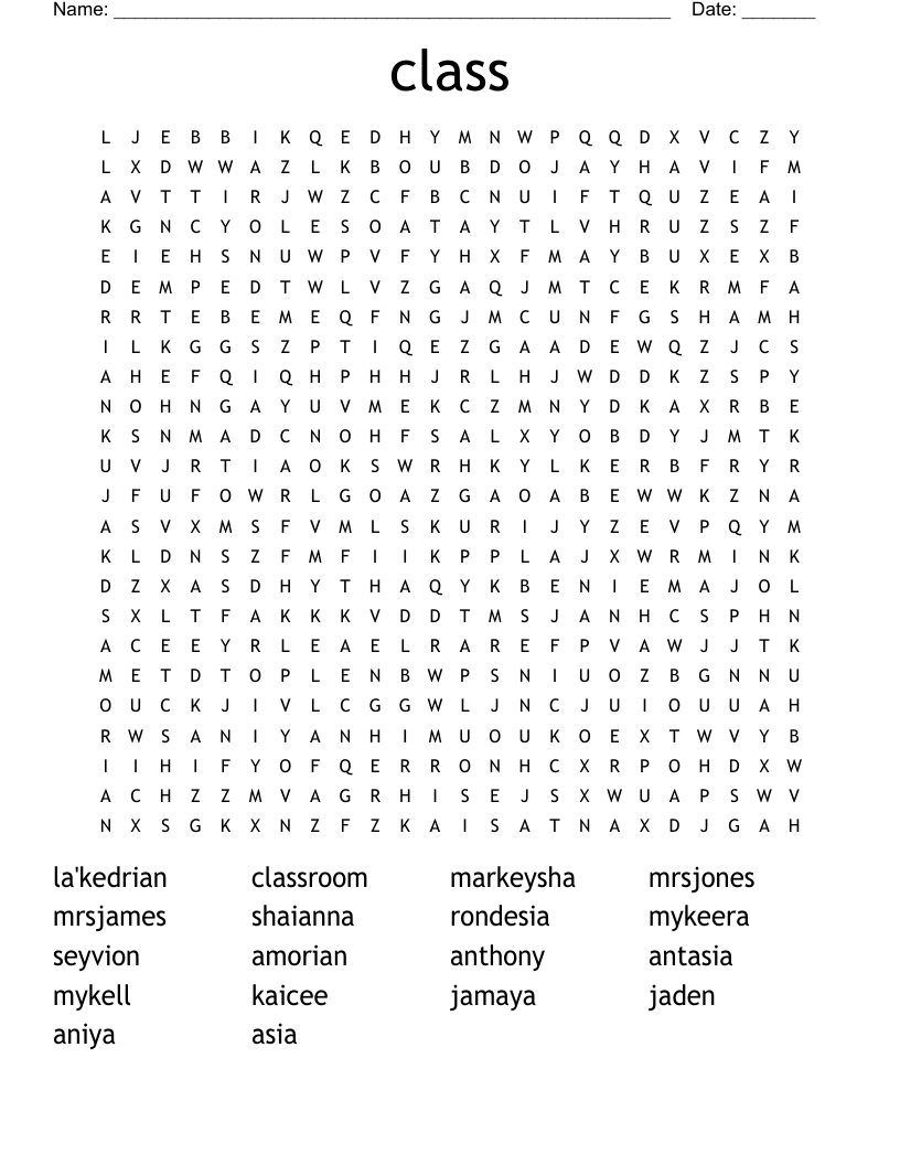 class Word Search - WordMint