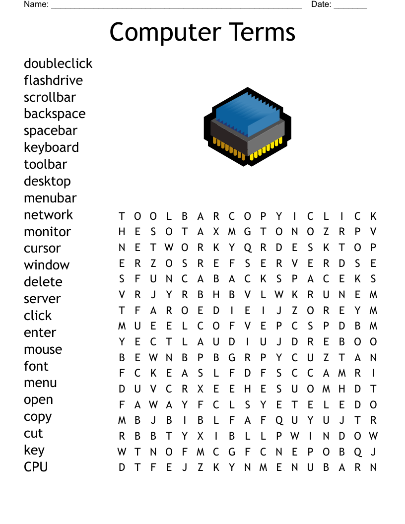 Computer Basics Word Scramble WordMint