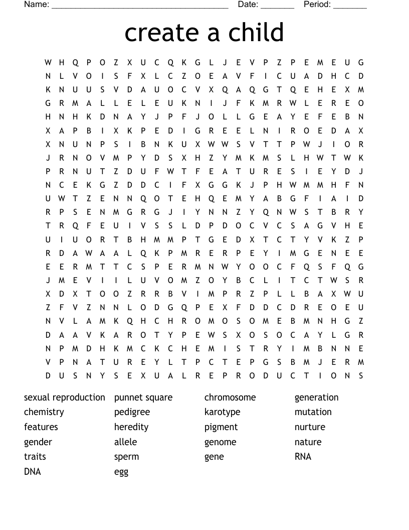 Create A Child Word Search WordMint
