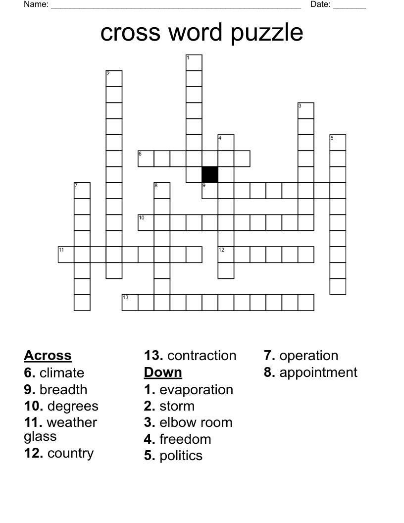 cross word puzzle - WordMint