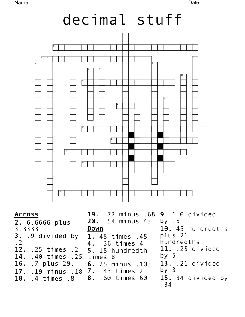 Numbers Crossword WordMint