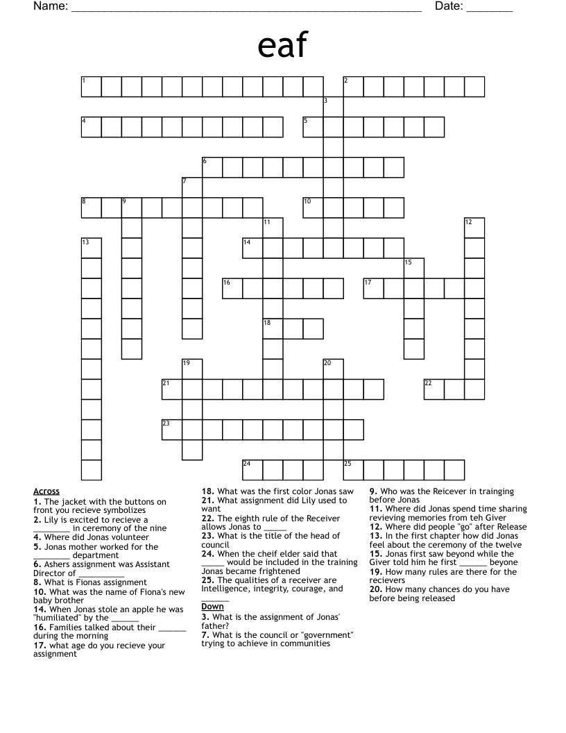 Eaf Crossword WordMint