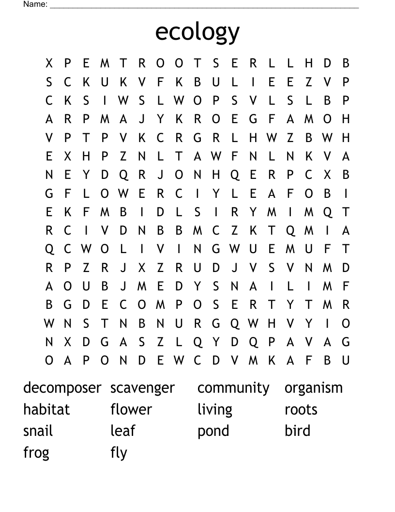 Ecology Word Search WordMint ecology-word-search-wordmint