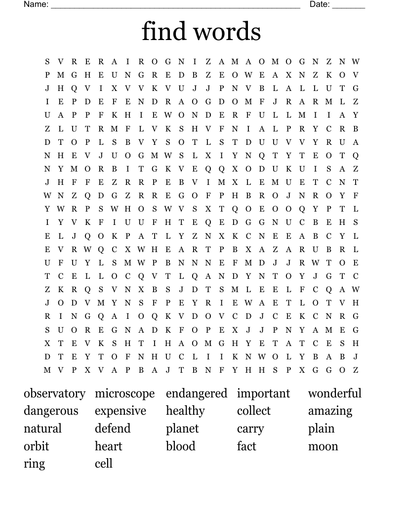 Find Words Word Search WordMint