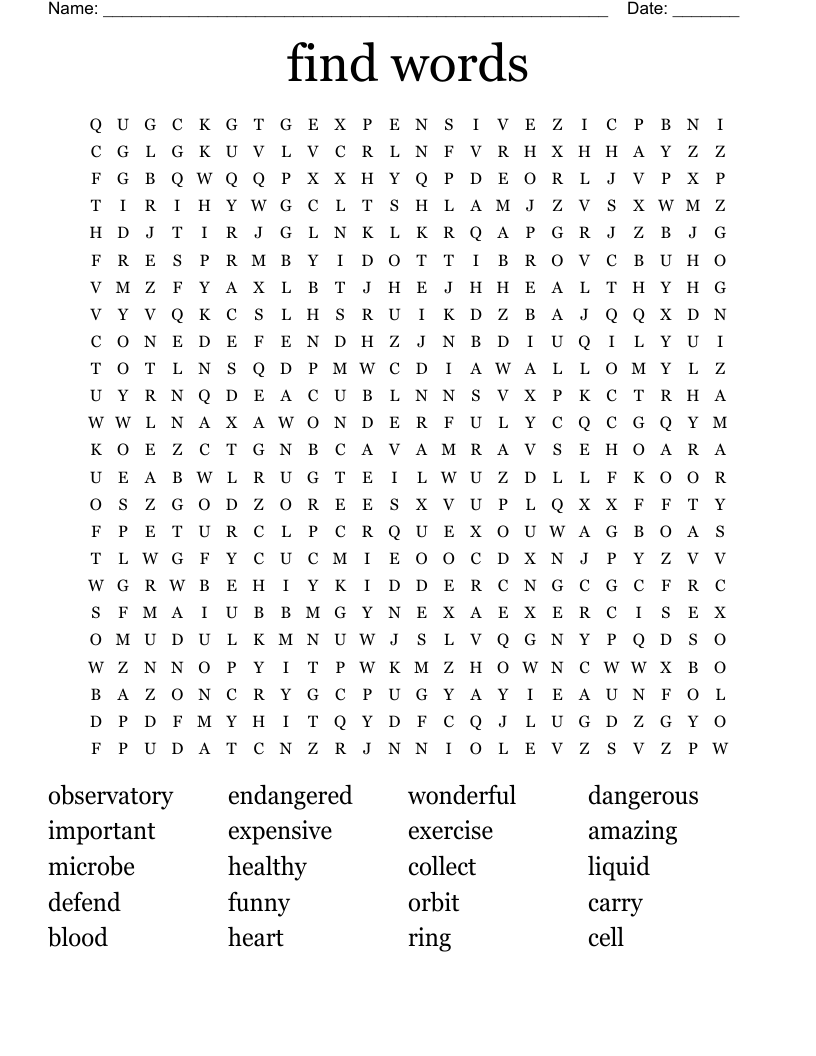 Find Words Word Search WordMint