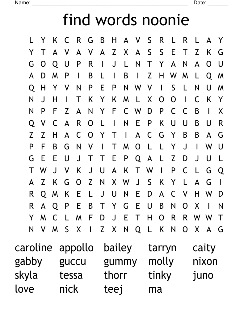 Find Words Noonie Word Search WordMint