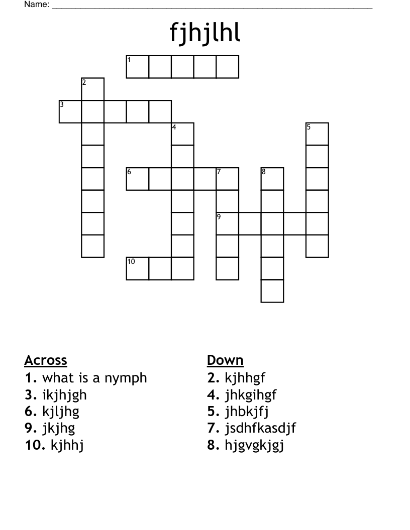 fjhjlhl Crossword - WordMint