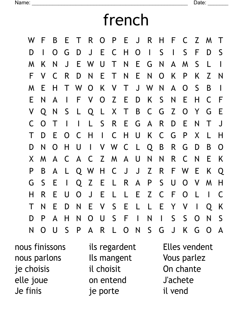 french Word Search - WordMint