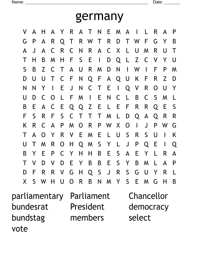 germany Word Search - WordMint