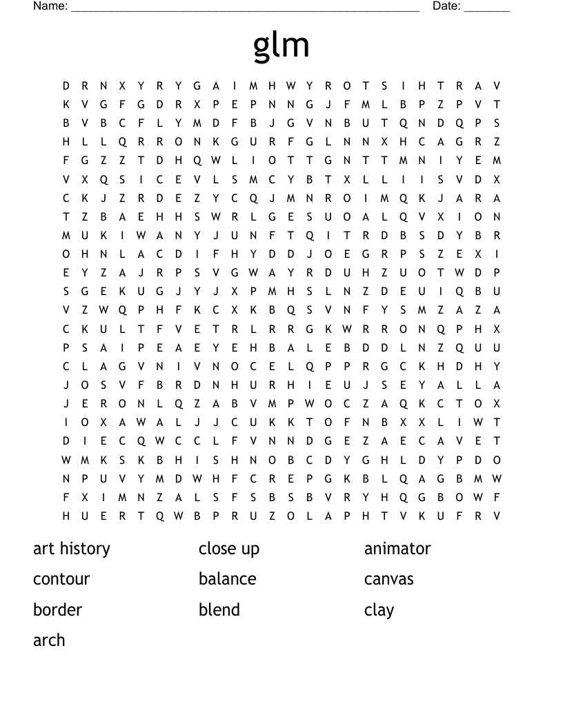 glm Word Search - WordMint