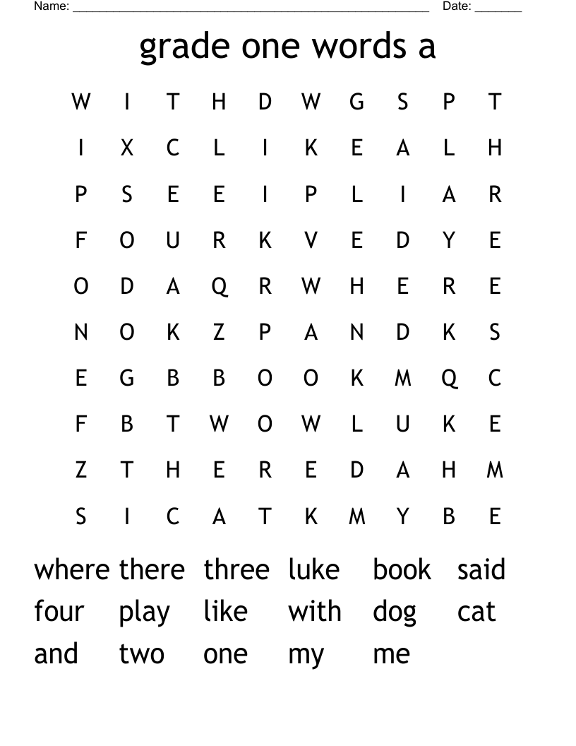 Grade One Words A Word Search WordMint grade-one-words-a-word-search-wordmint