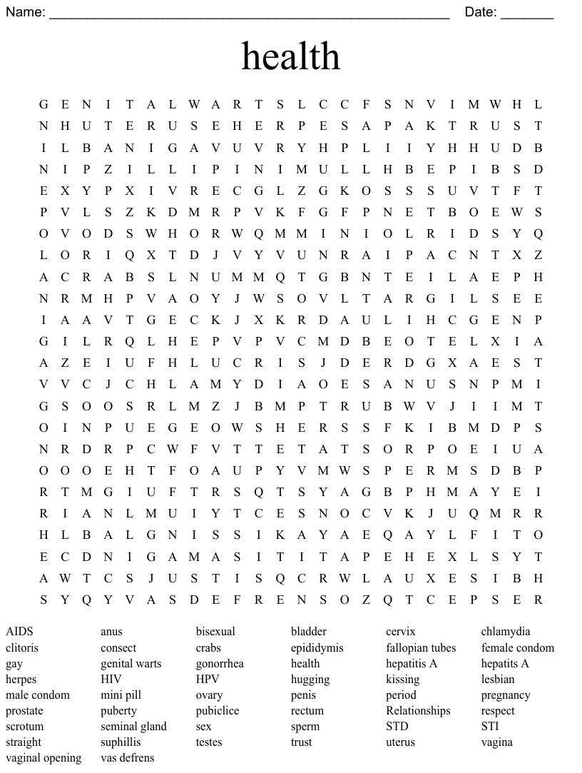 Human Sexuality and STD's Bingo Cards - WordMint