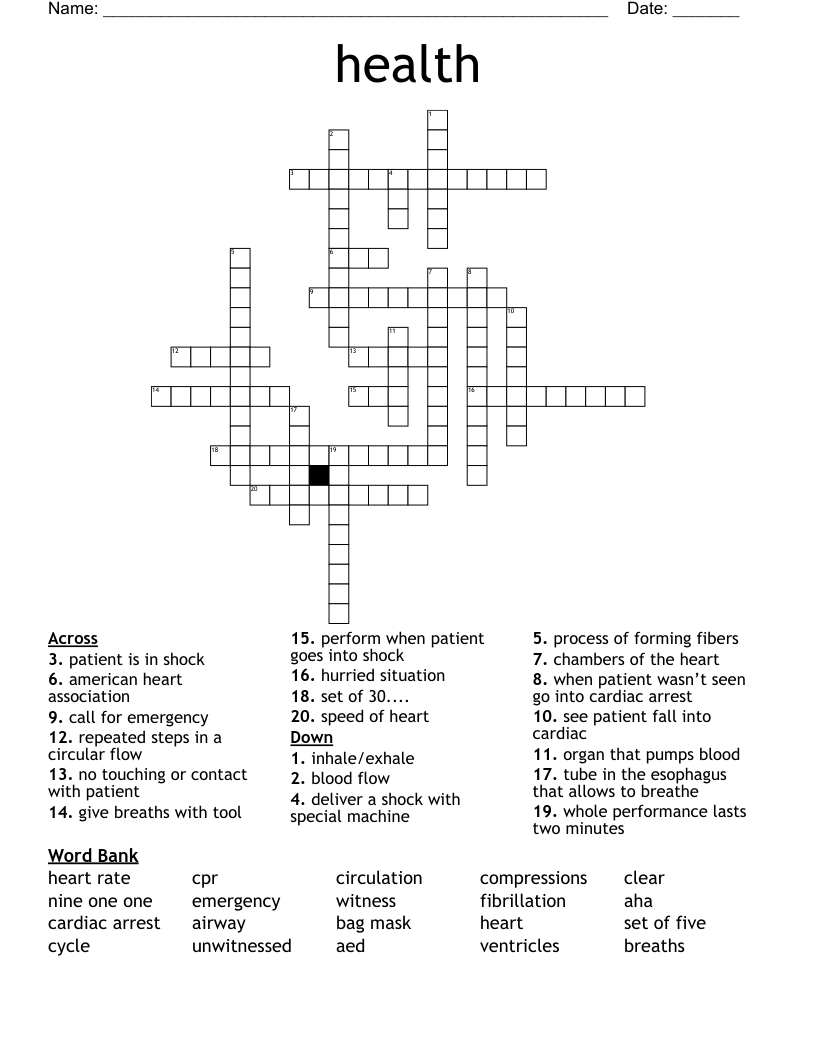 health Crossword - WordMint