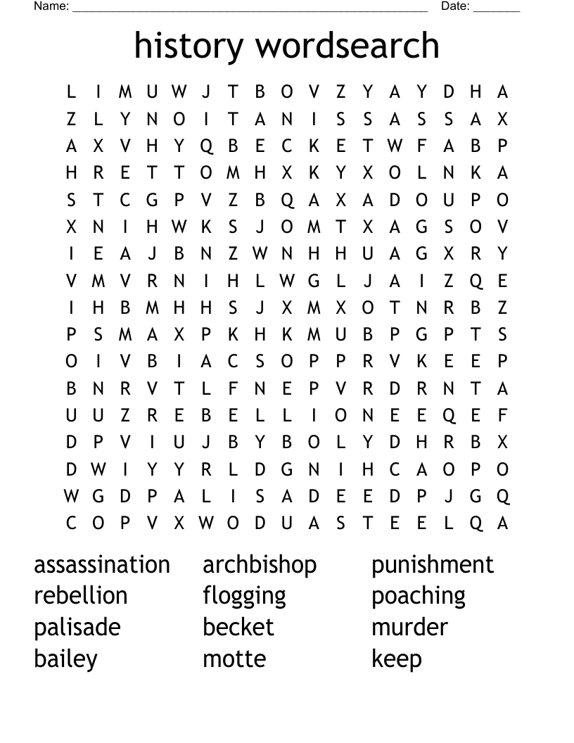 history wordsearch - WordMint