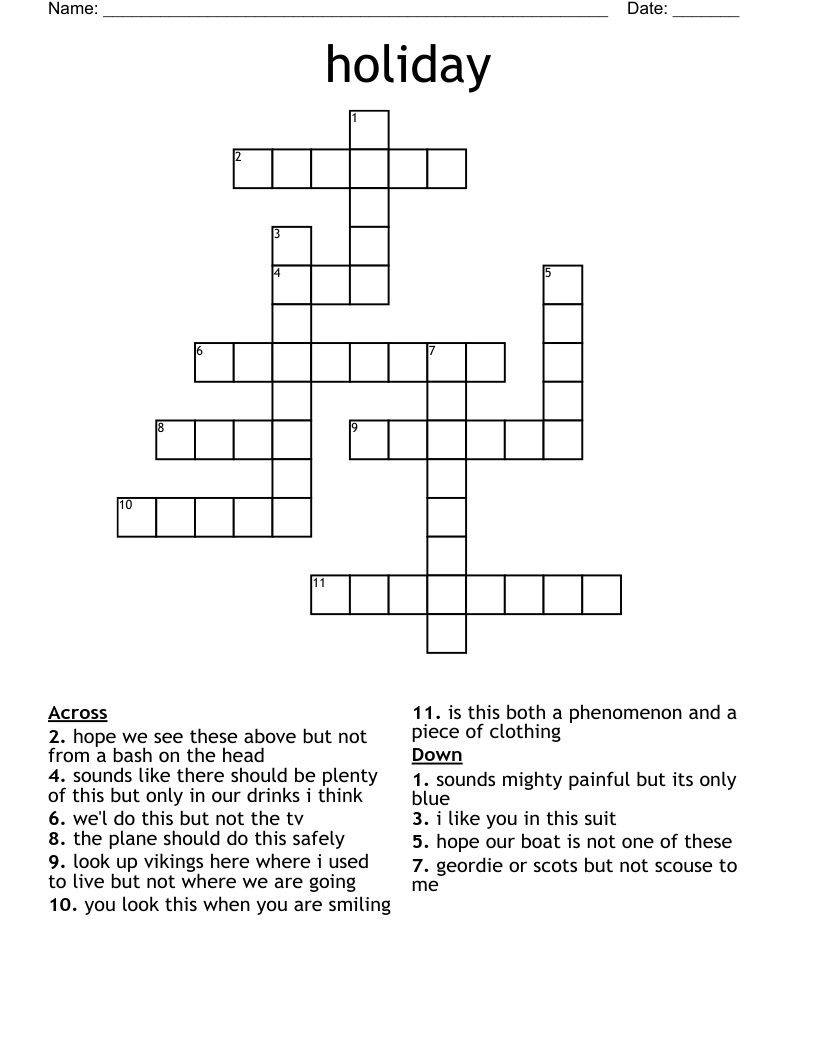 holiday Crossword - WordMint