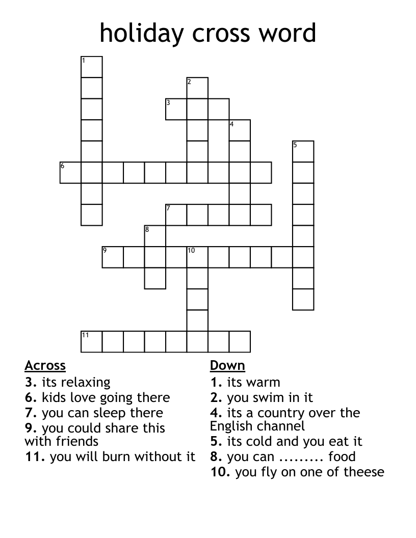 holiday cross word - WordMint