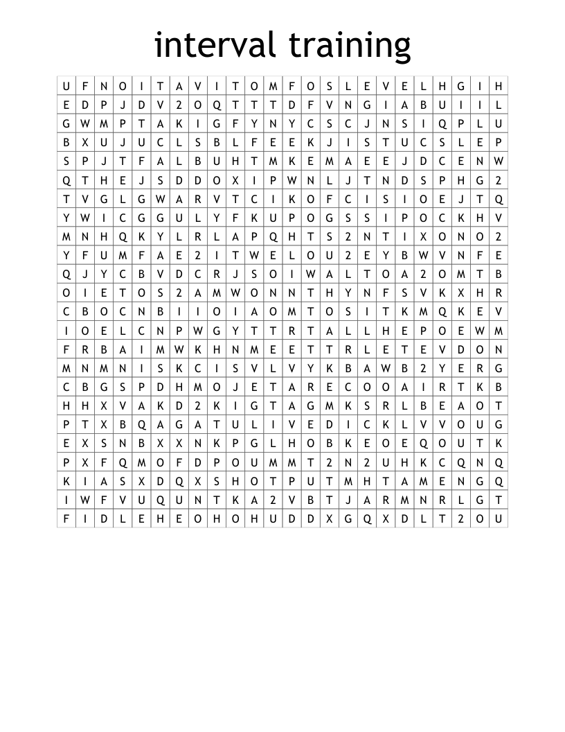 interval training Word Search - WordMint
