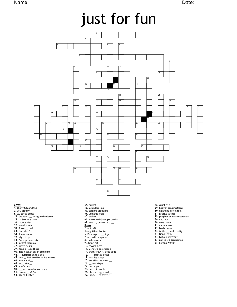 just for fun Crossword - WordMint