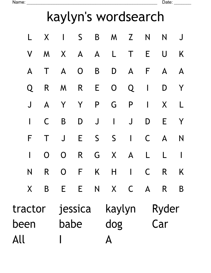 kaylyn's wordsearch - WordMint