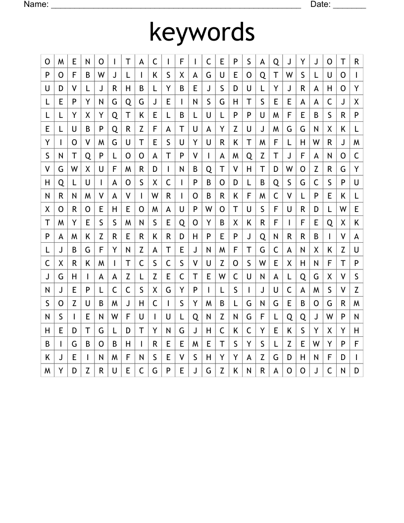 Keywords Word Search WordMint