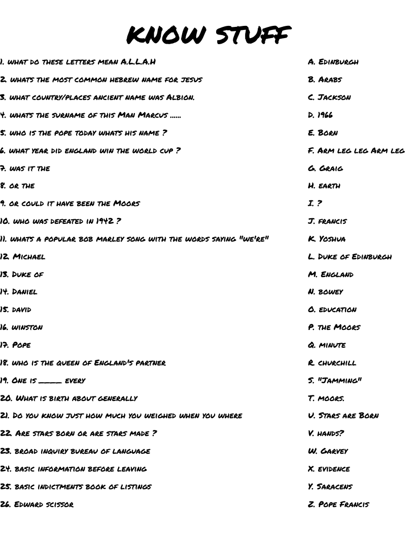 know stuff Worksheet - WordMint