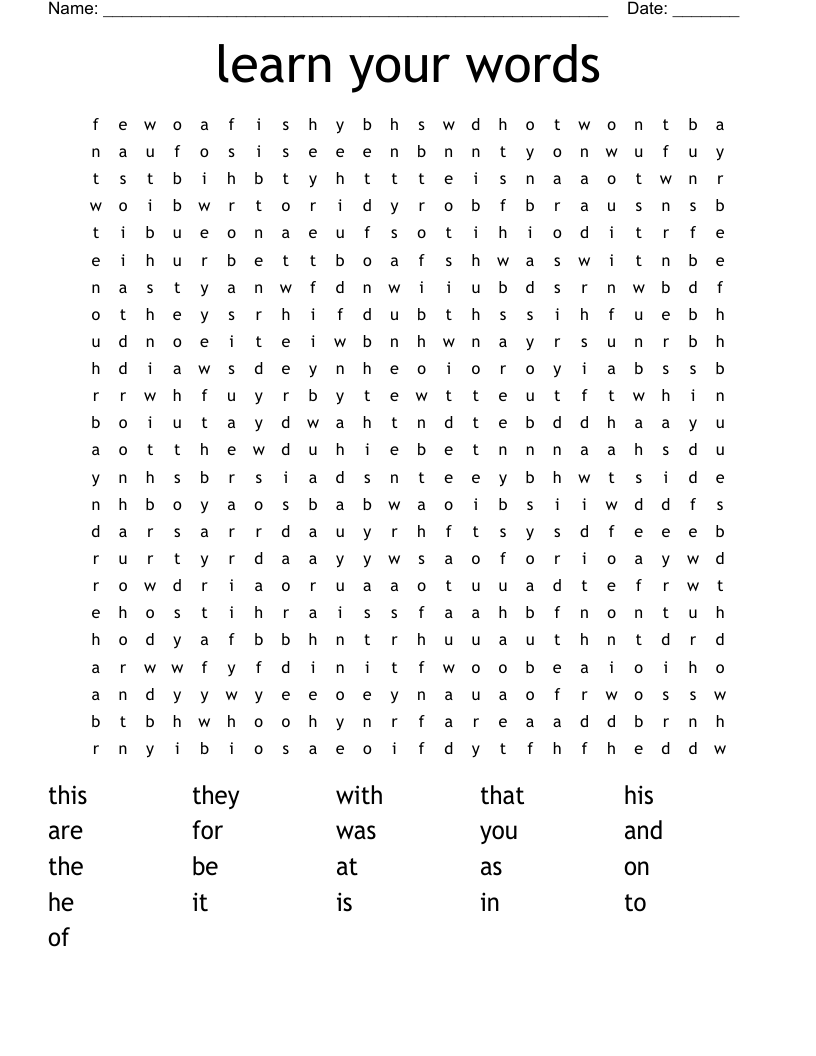 learn your words Word Search - WordMint