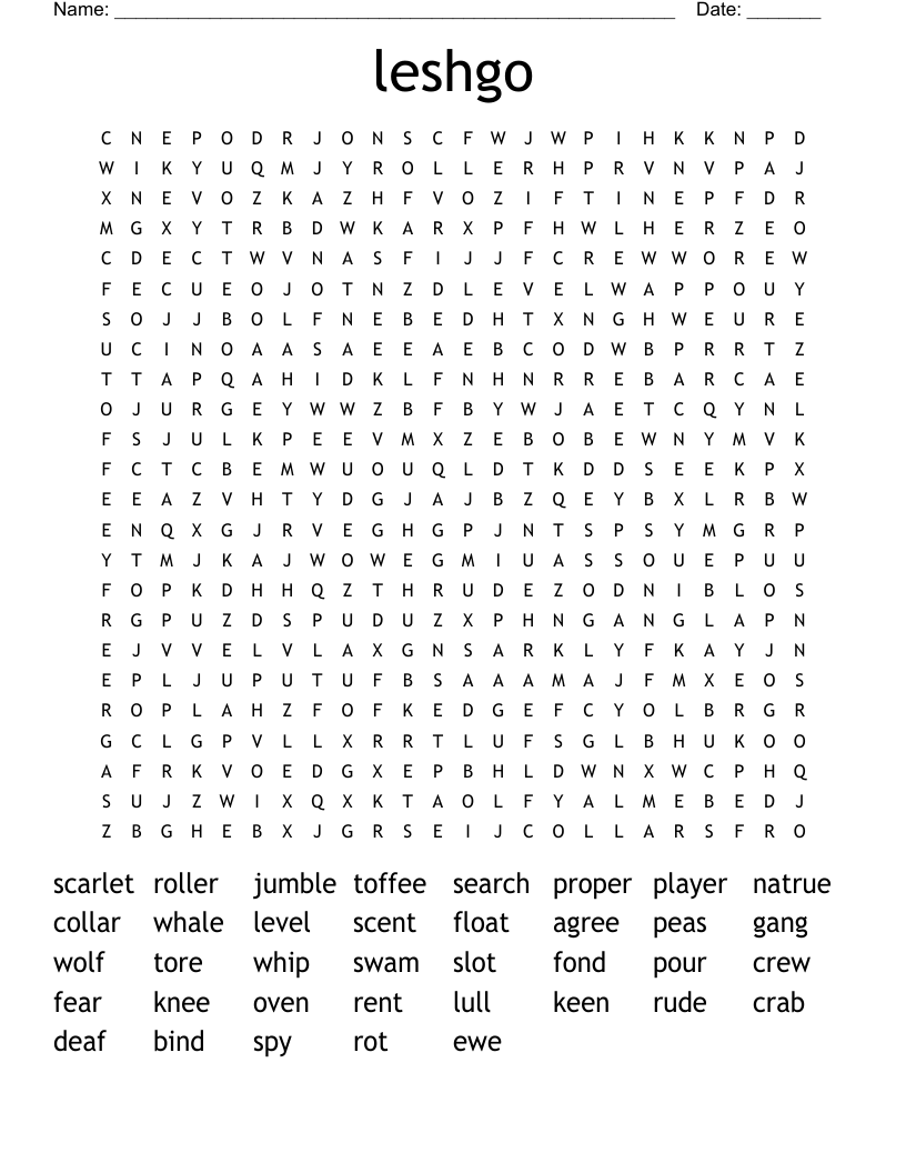 leshgo Word Search - WordMint