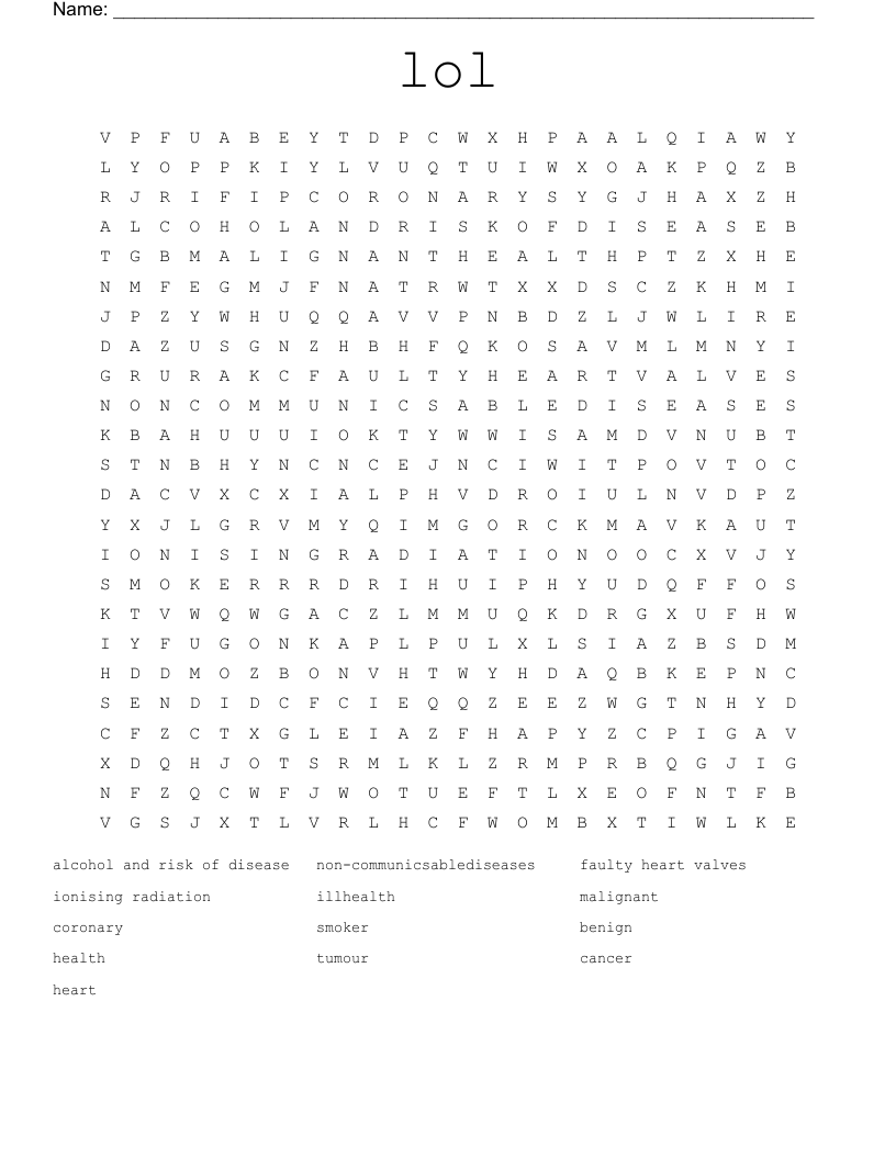 lol Word Search - WordMint