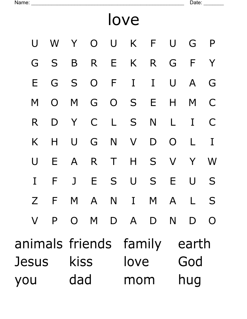 love Word Search - WordMint