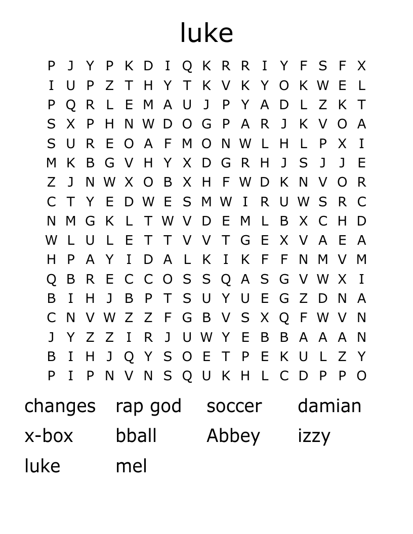 luke Word Search - WordMint