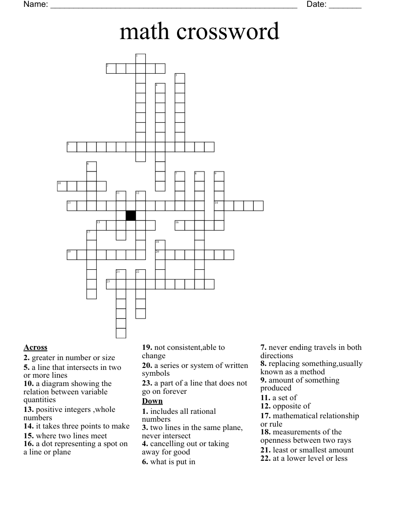 math crossword - WordMint