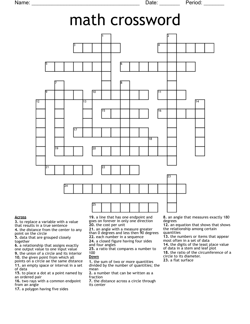 math crossword - WordMint