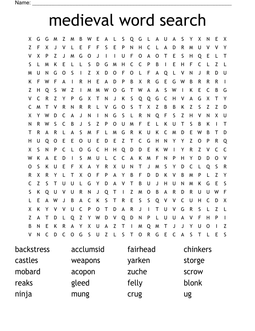 medieval word search - WordMint